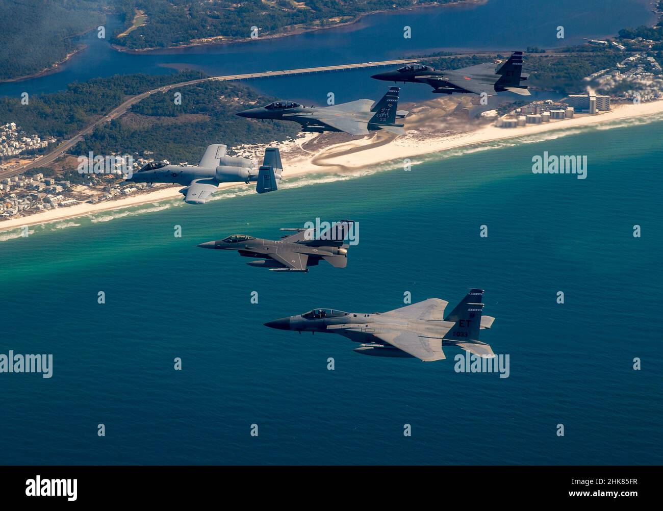 A formation of 4th generation fighter jets from the 40th Flight Test ...