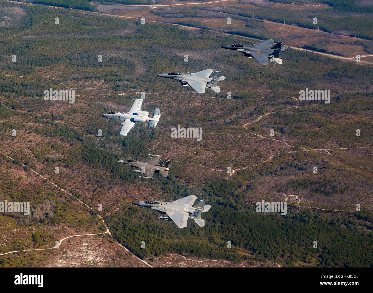 A formation of 4th generation fighter jets from the 40th Flight Test ...