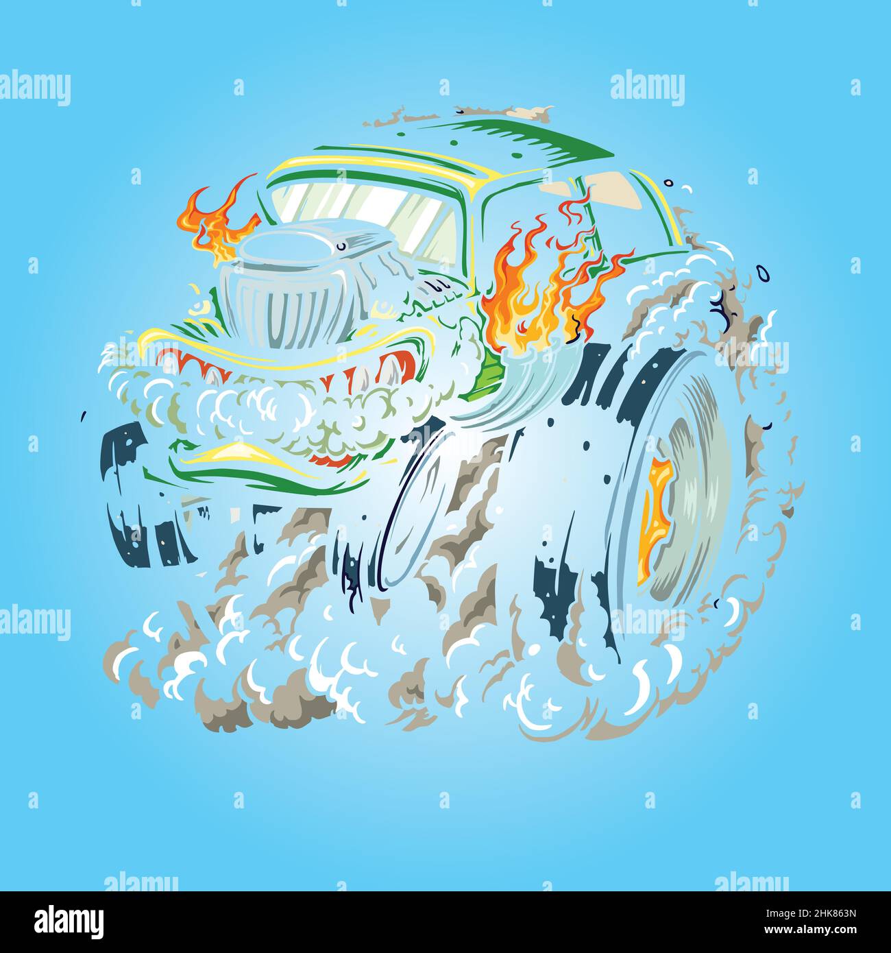 Hot Road Car Monster Vape Vector illustrations for your work Logo ...