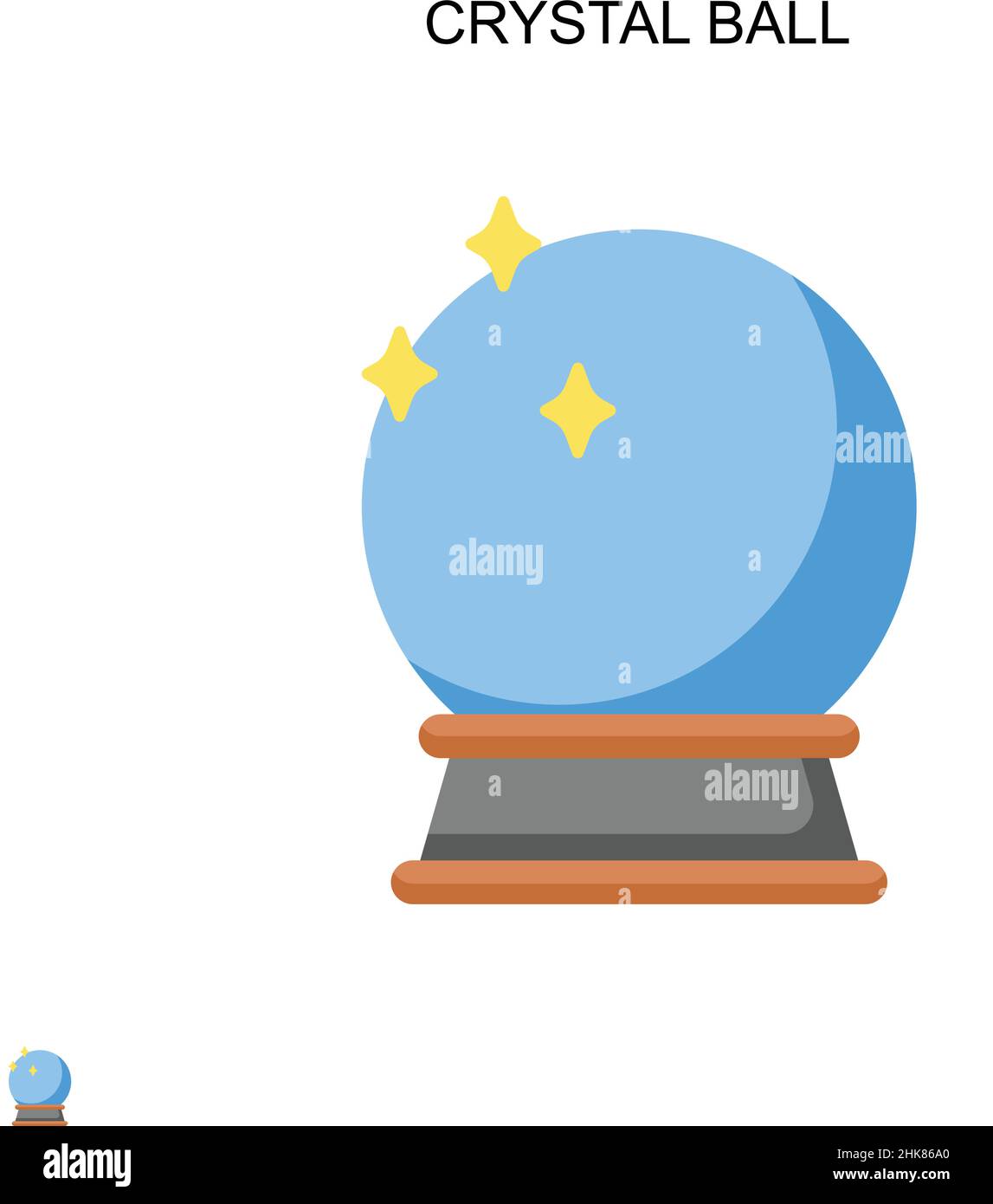 Crystal ball Simple vector icon. Illustration symbol design template ...