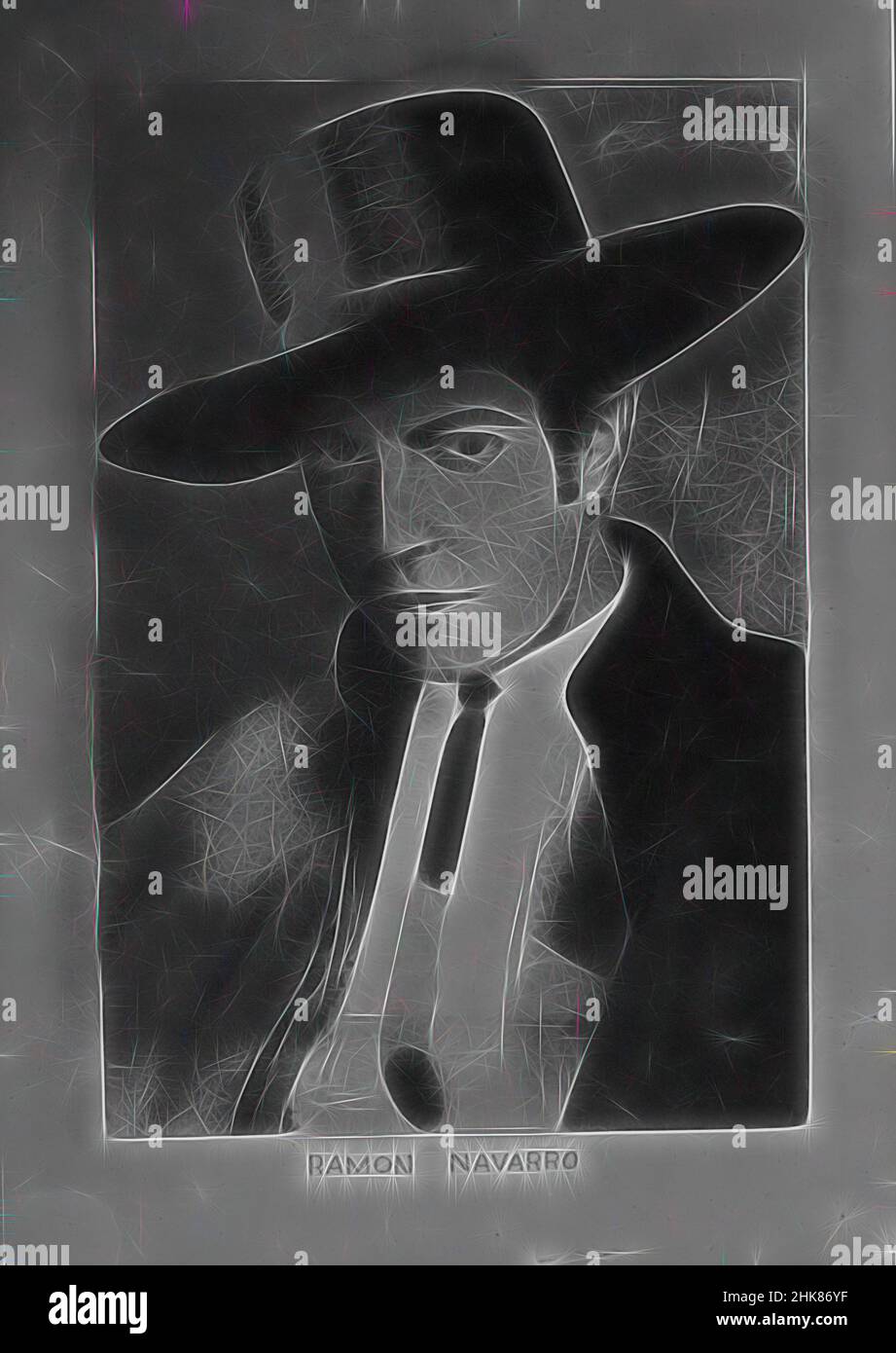 Inspired by Copy of a illustrated portrait of Ramon Navarro, inscribed ...