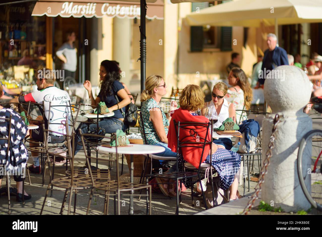 LUCCA, ITALY - JUNE4, 2019: Beautiful medieval streets of Lucca city ...