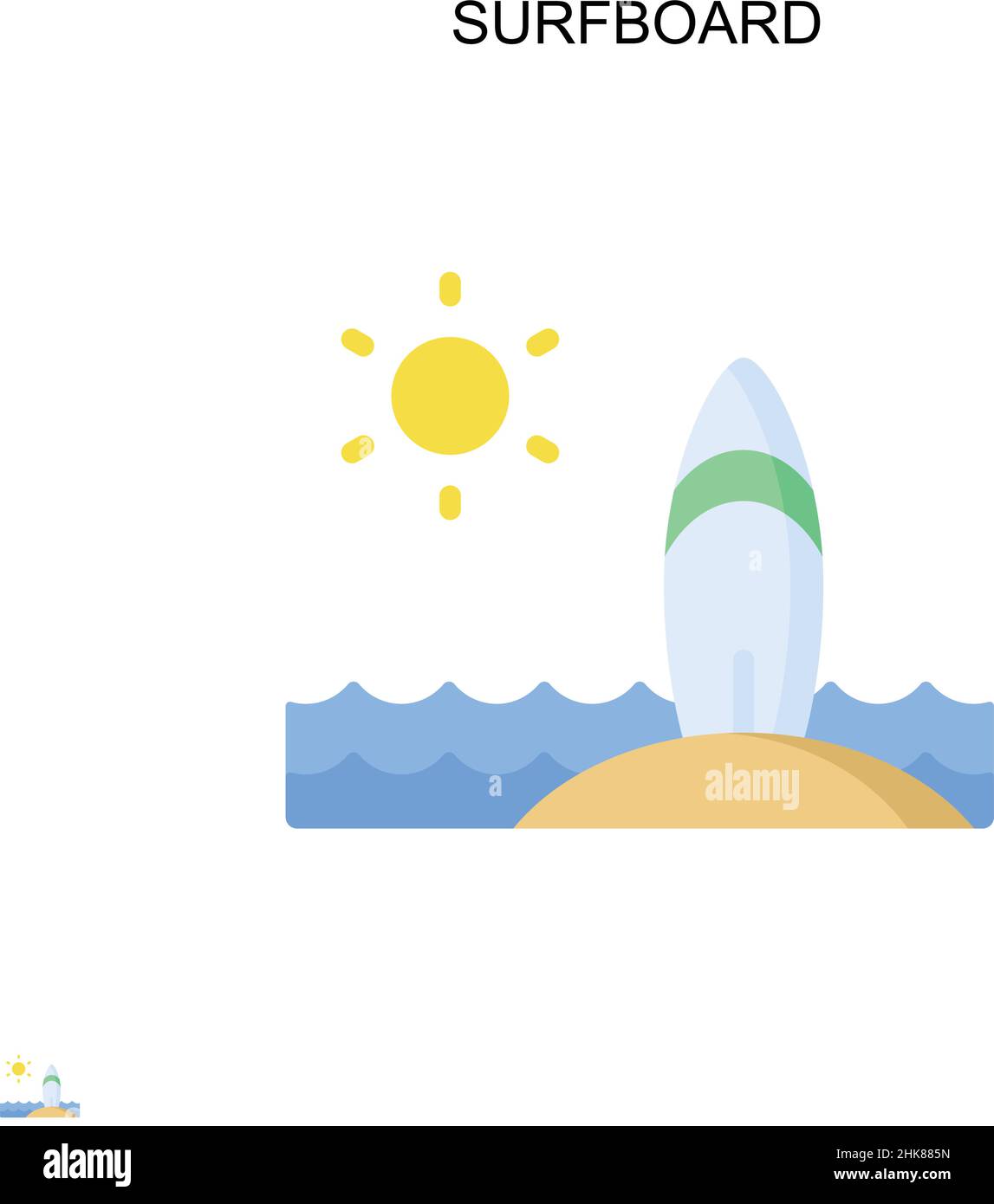 Surfboard Simple vector icon. Illustration symbol design template for web mobile UI element ...