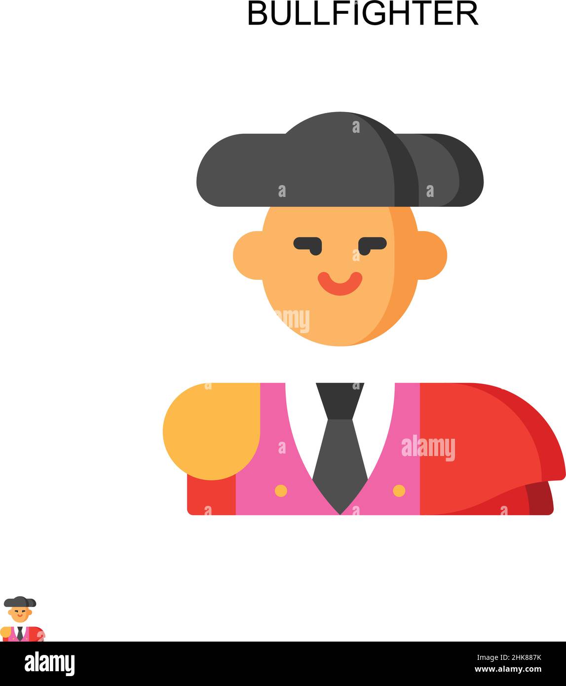 Bullfighter Simple vector icon. Illustration symbol design template for ...