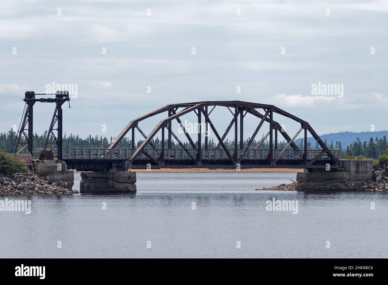 View of an old rail bridge in Newfoundland and Labrador, Canada Stock ...