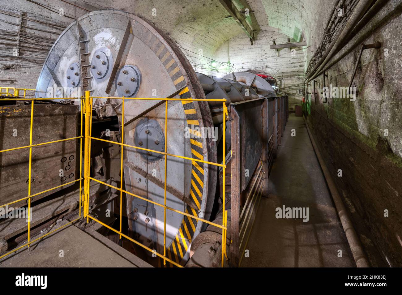 Mine car unloader. Device for unloading ore from cargo mine train Stock ...