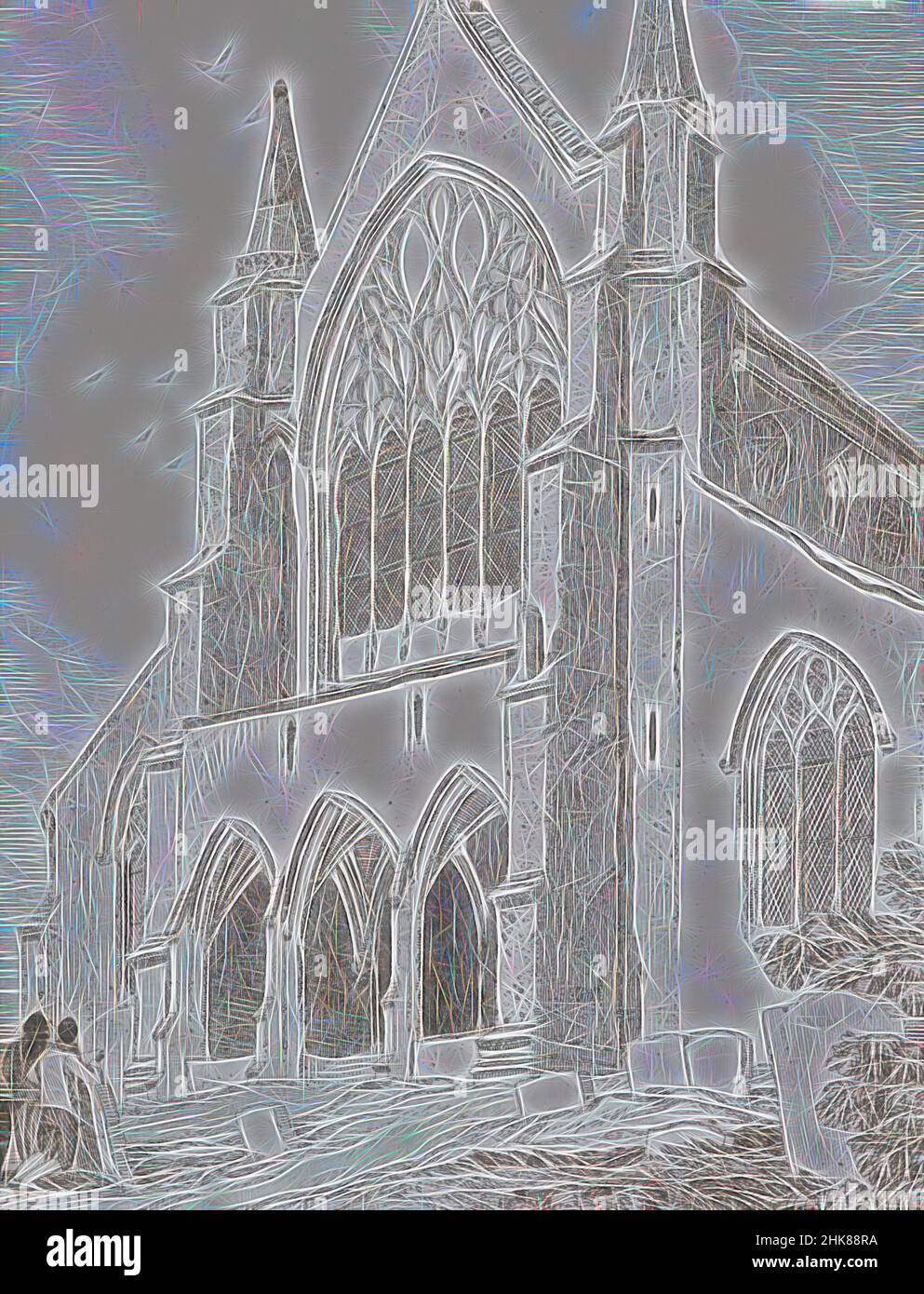 Inspired by West end of Snettisham Church, Norfolk, John Cotman, artist ...