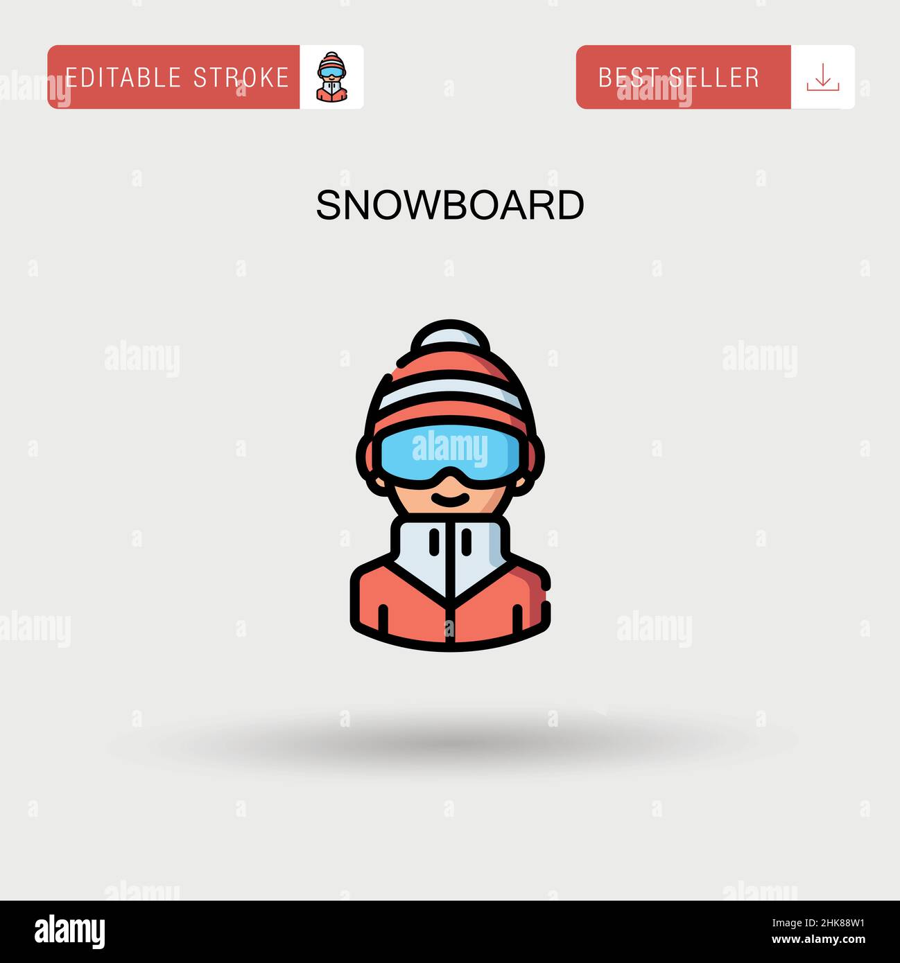 Snowboard Simple vector icon Stock Vector Image & Art - Alamy