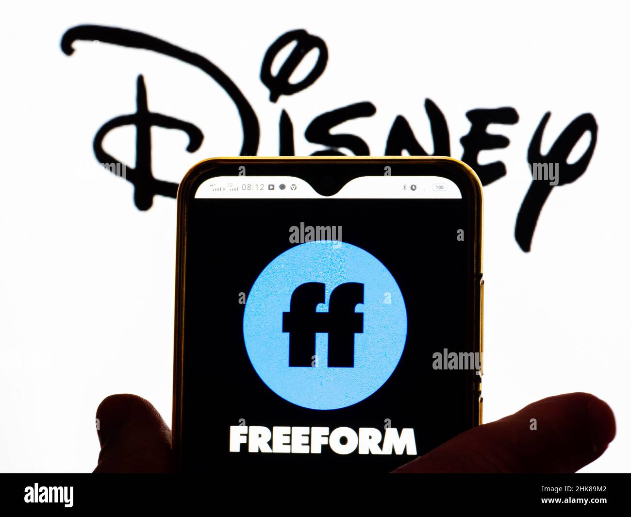 Ukraine. 02nd Feb, 2022. In this photo illustration, the Freeform logo ...