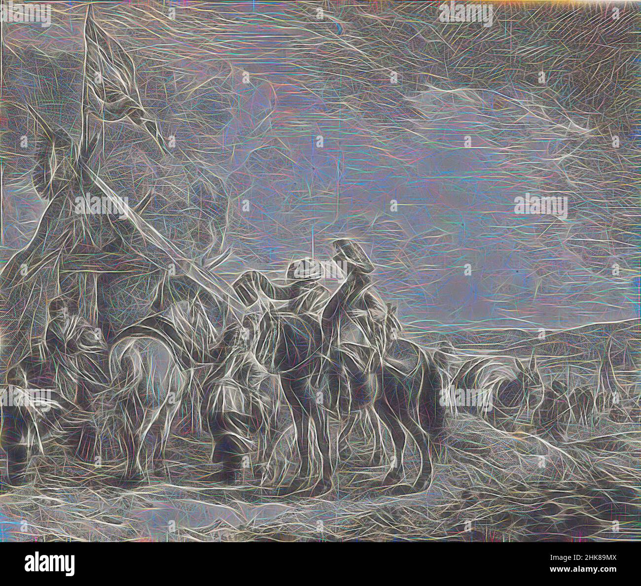 Inspired by Encampments: A military encampment with a tent flying a ...