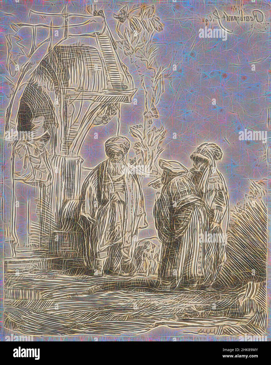 Inspired by Three oriental figures (Jacob and Laban?)., Rembrandt van ...
