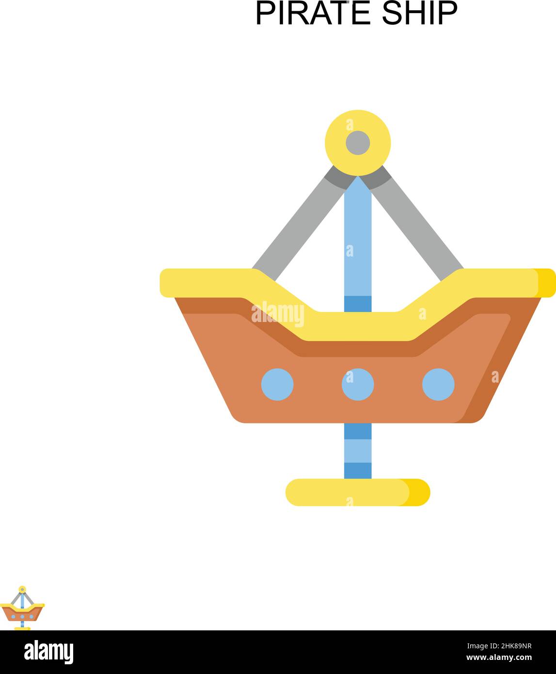 Pirate ship Simple vector icon. Illustration symbol design template for ...