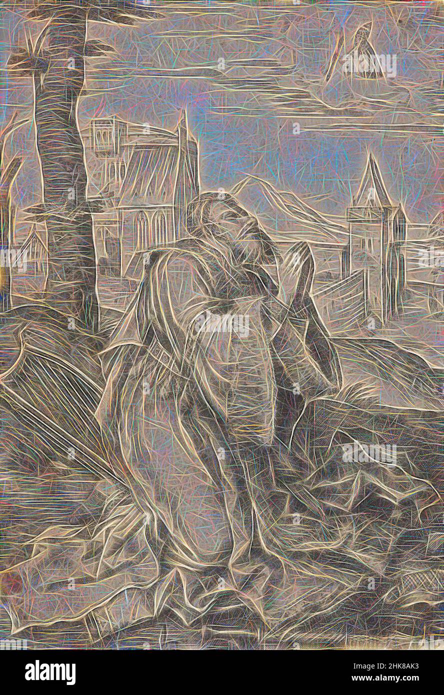 Inspired by David praying, Lucas van Leyden, artist, circa 1507 ...