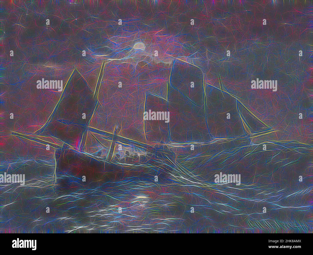 Inspired by Fishing boats in moonlight, George Henry Andrews, 1869 ...