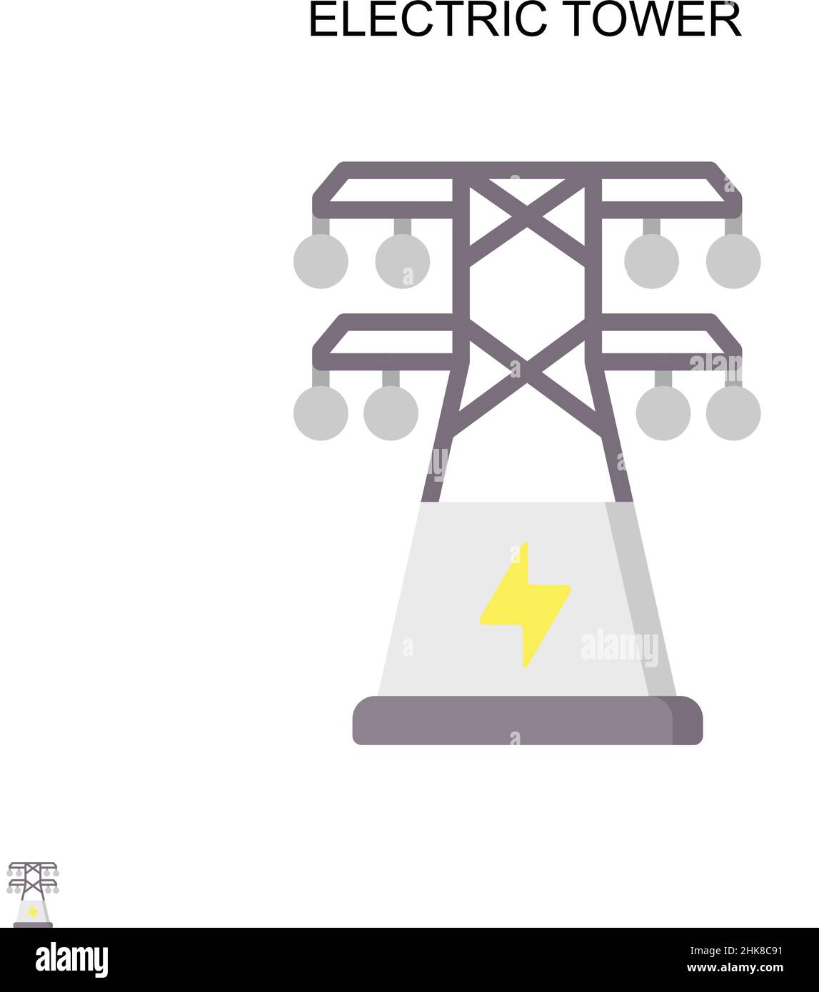 Electric tower Simple vector icon. Illustration symbol design template ...