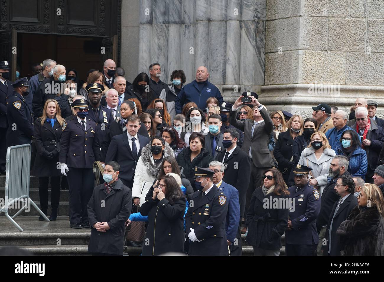 New York, United States. 01st Feb, 2022. Mourners exit St. Patrick's ...