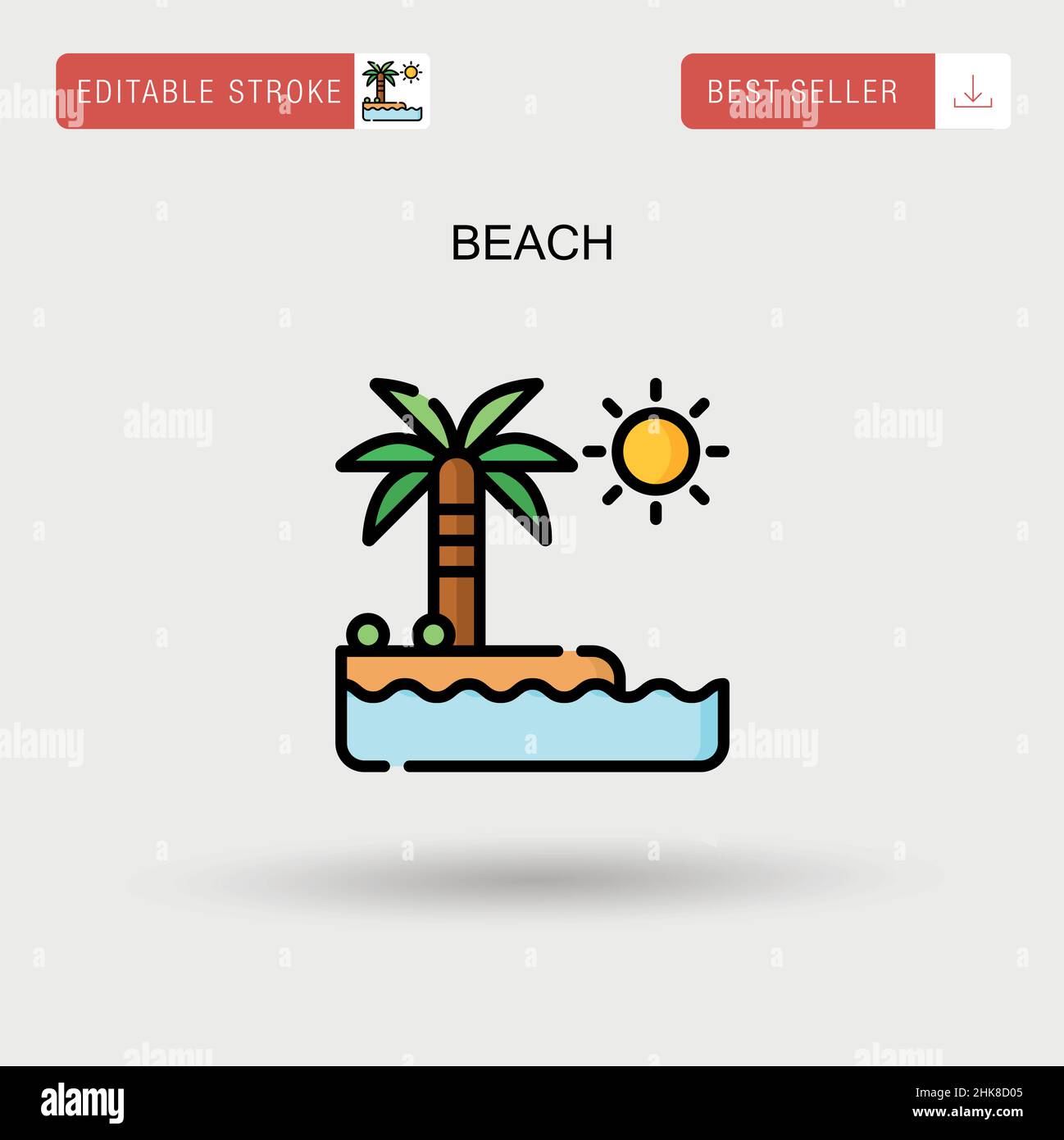 Beach Simple vector icon Stock Vector Image & Art - Alamy