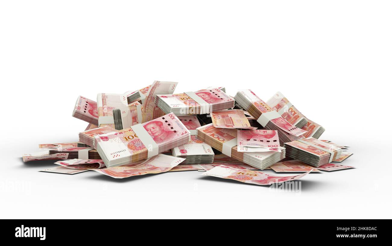 3D Stack of 100 Chinese Yuan notes Stock Photo - Alamy