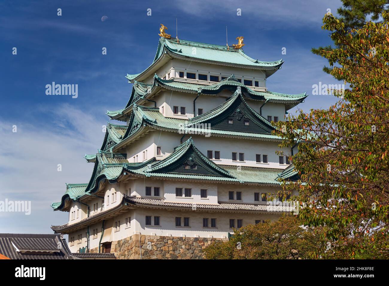 The view of the five stories main keep of Nagoya castle (Meijo), one of ...