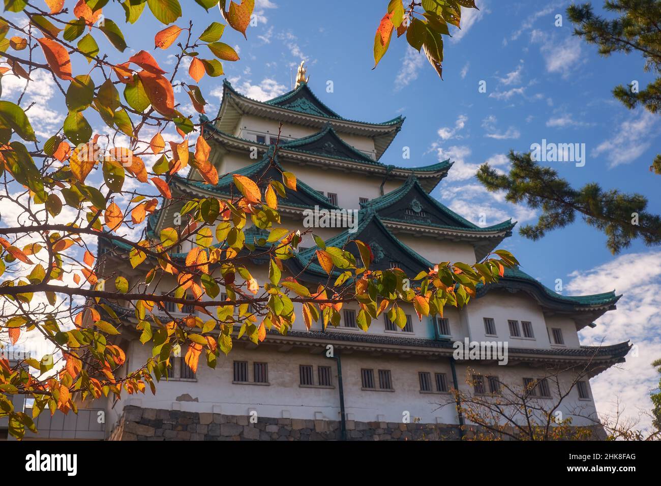 The five stories main keep of Nagoya castle (Meijo), one of the most ...