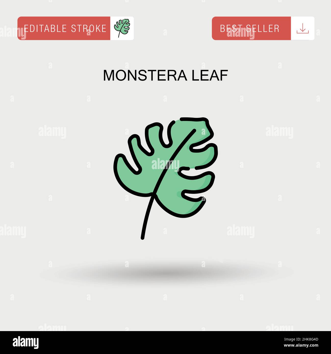 Monstera leaf Simple vector icon Stock Vector Image & Art - Alamy