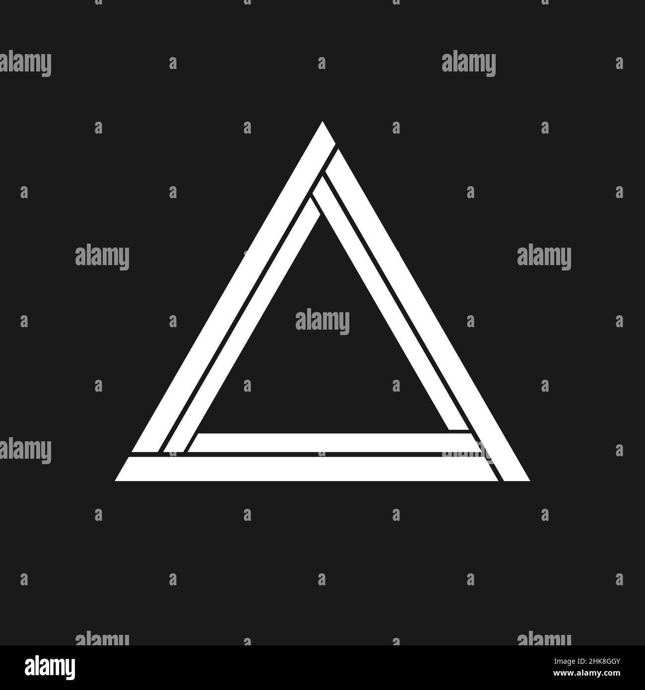 Retrowave triangle 1980s style. Retrowave black and white triangle ...