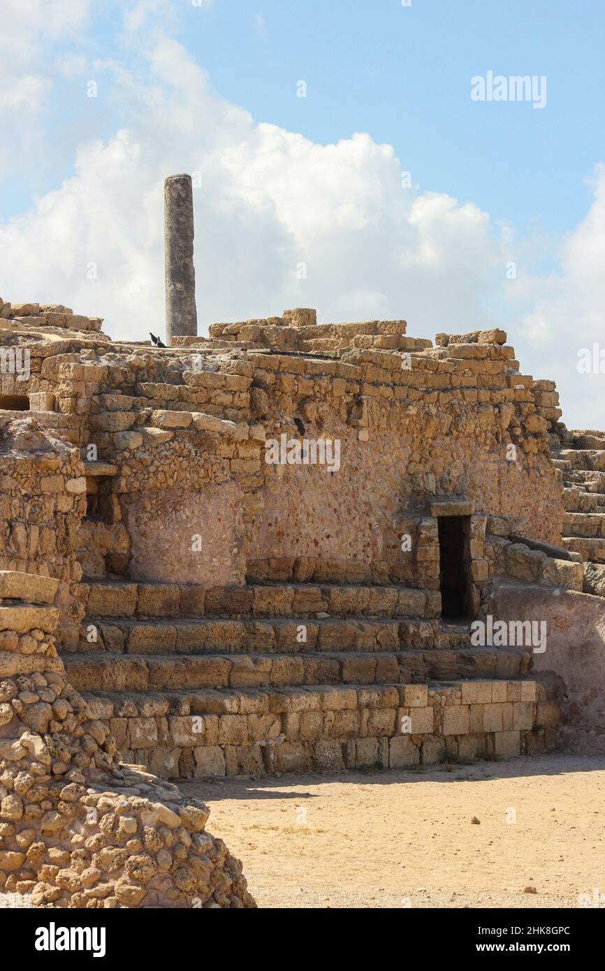 Ruins of the ancient Roman city of Caesarea Maritima in Israel's ...