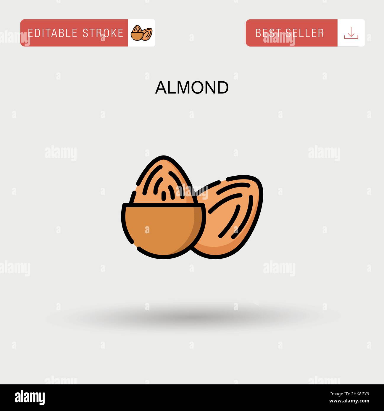 Almond icon Stock Vector Images - Alamy