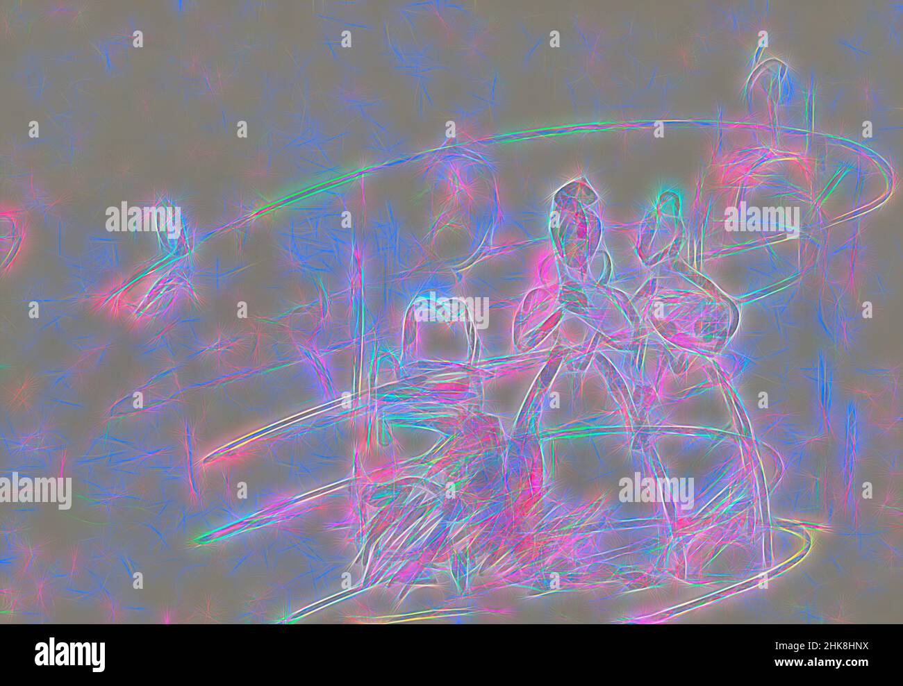 Inspired by The sketch has been scratched through. Women in an interior ...