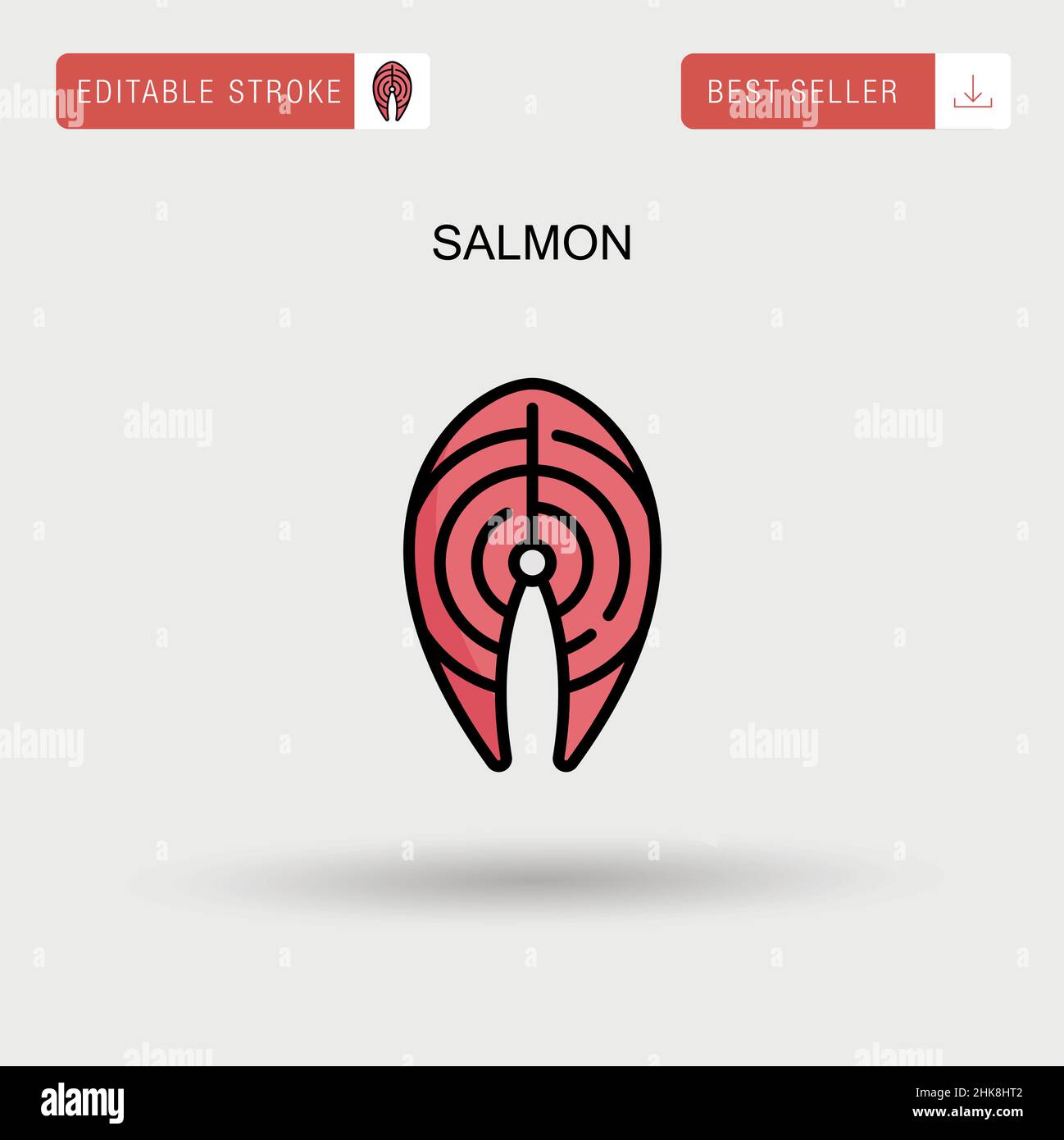 Salmon Simple vector icon Stock Vector Image & Art - Alamy