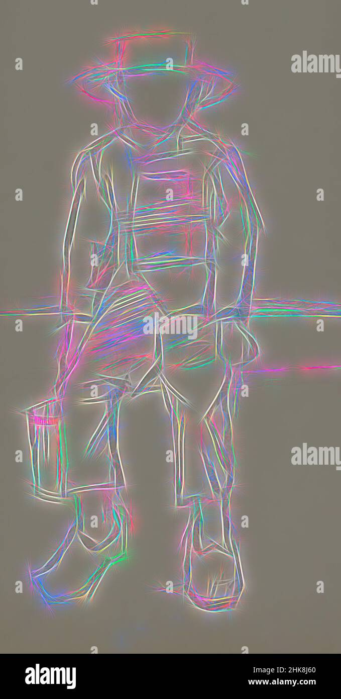 Inspired by Sitting boy with a hat and clogs, Reimagined by Artotop ...