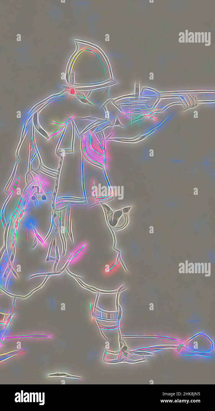 Inspired by from a sketchbook and album with 59 pages, Soldier pulling ...