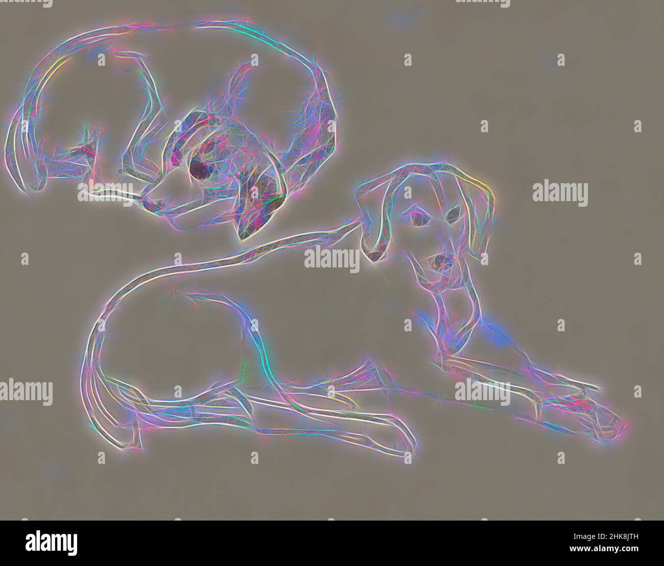 Inspired by Reclining dogs, Reimagined by Artotop. Classic art ...