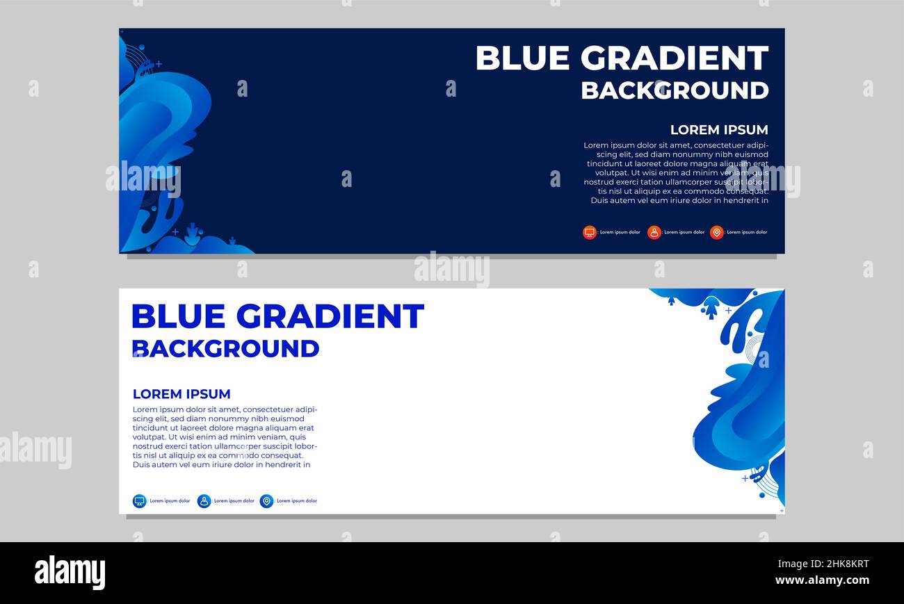abstract blue gradient horizontal banner template collection Stock ...