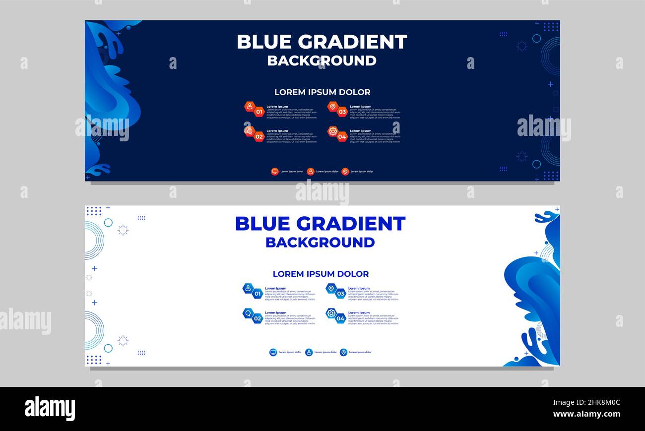 abstract blue gradient horizontal banner template collection Stock ...