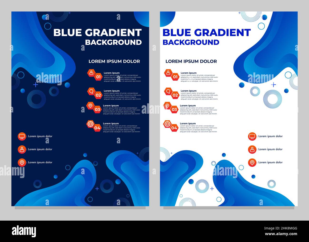 blue gradient business flyer template collection design Stock Photo - Alamy