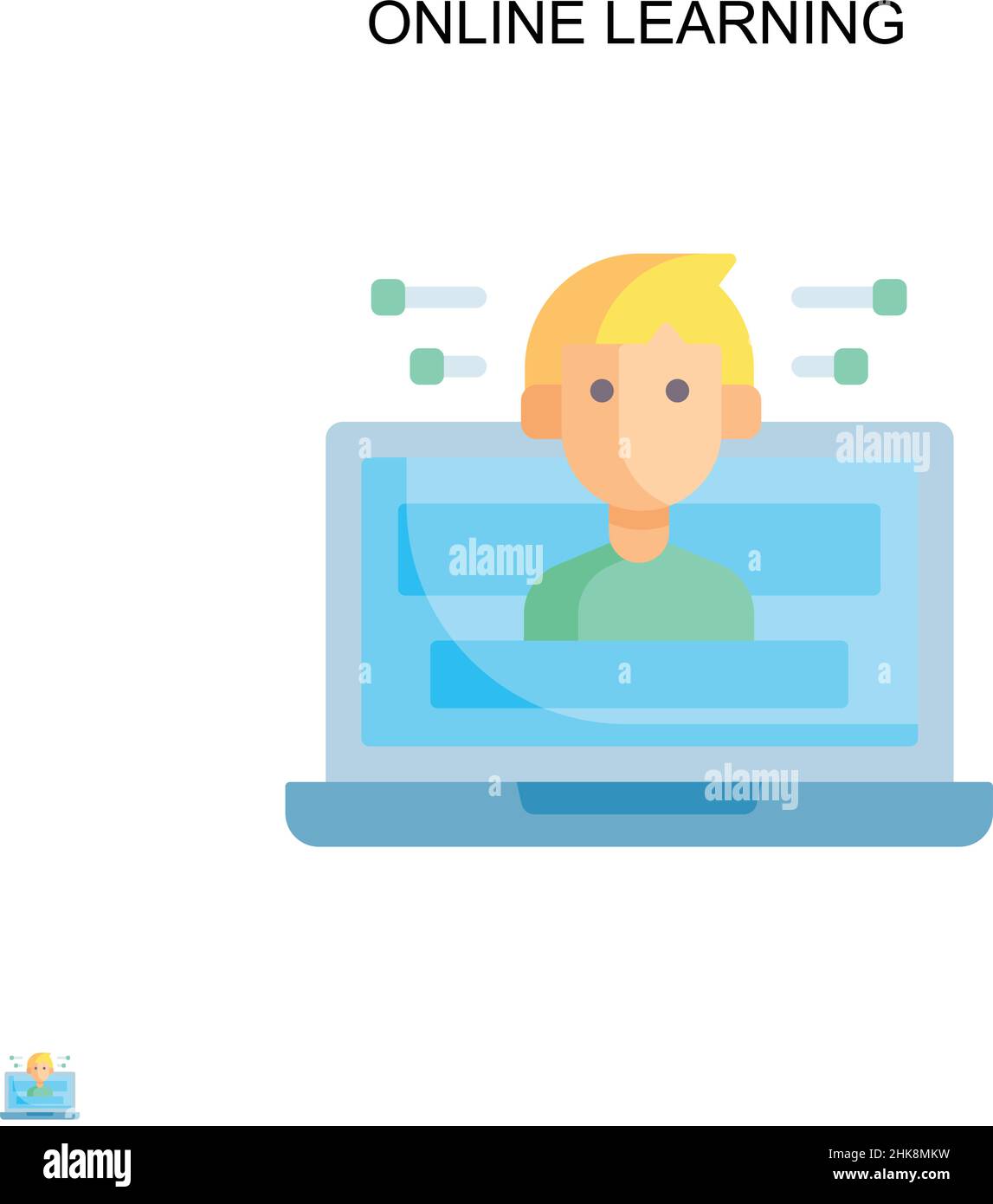 Online learning Simple vector icon. Illustration symbol design template ...