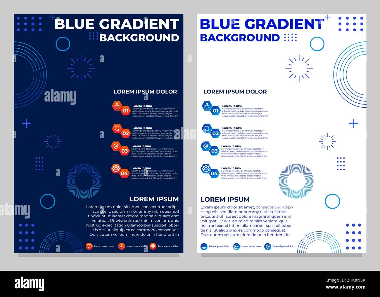 blue gradient business flyer template collection design Stock Photo - Alamy