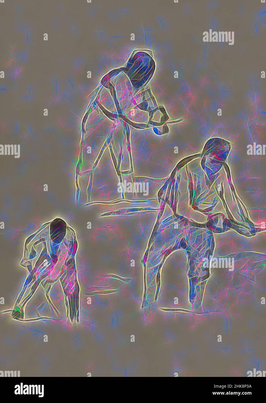 Inspired by Three studies of a digging man, a piling worker, Reimagined ...