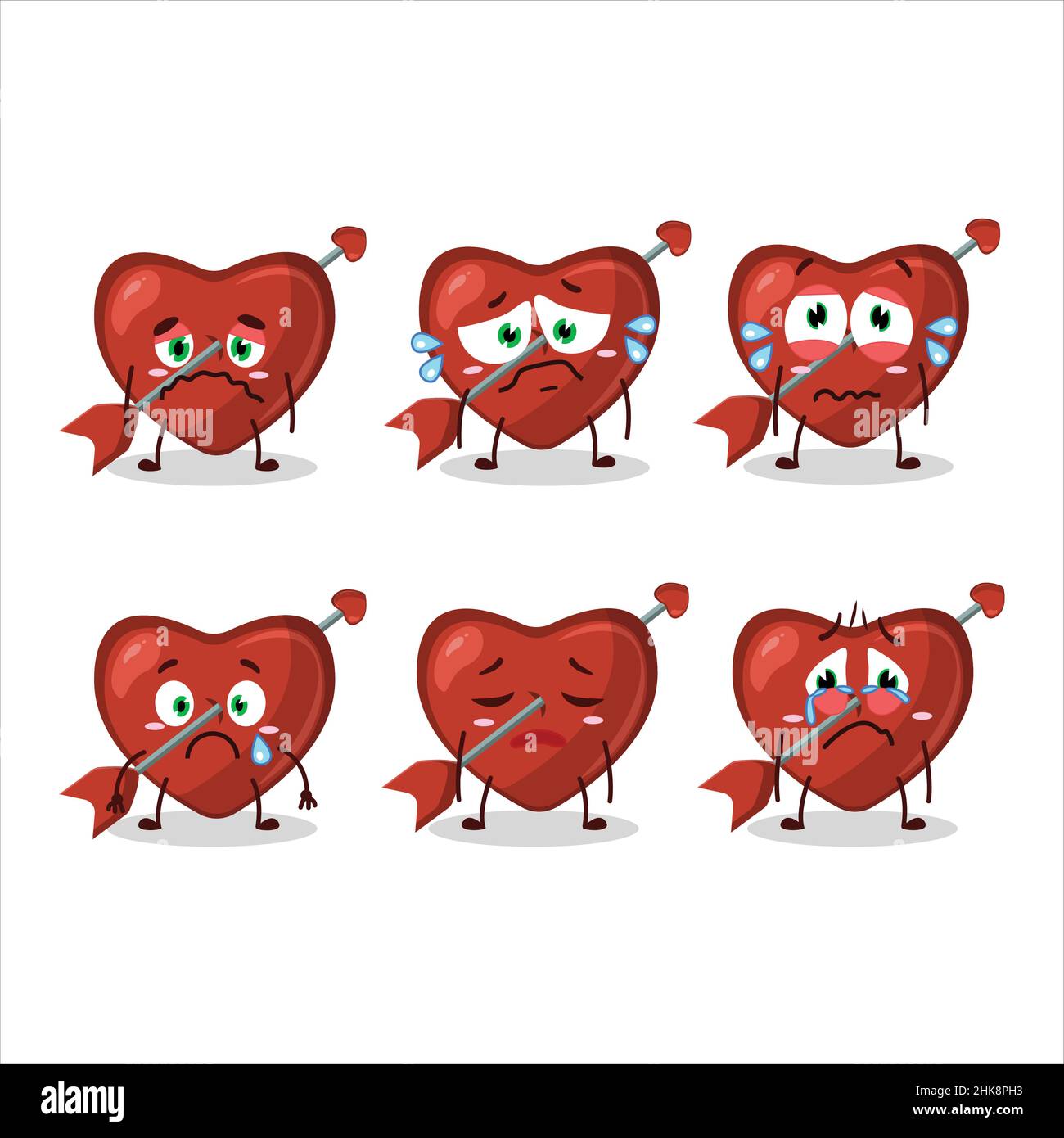Cupid love arrow cartoon character with sad expression. Vector ...