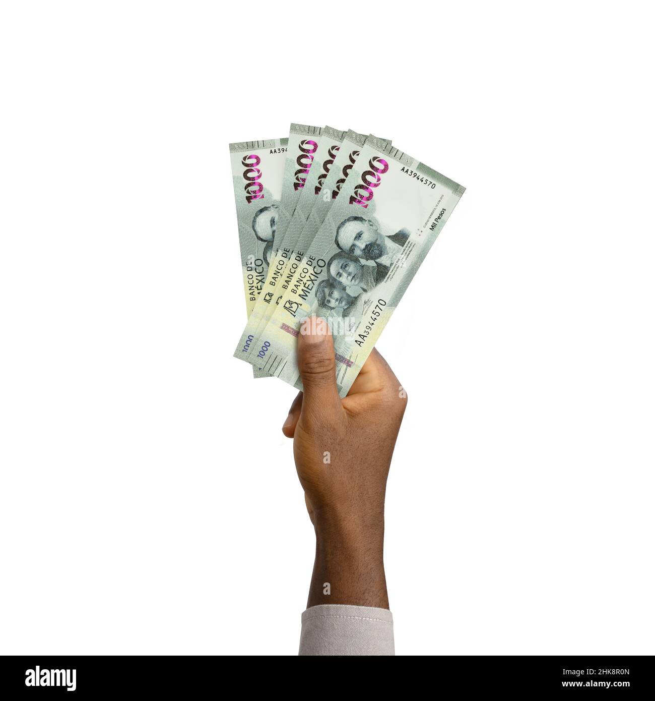 Hand holding 3D rendered Mexican Peso notes Stock Photo - Alamy