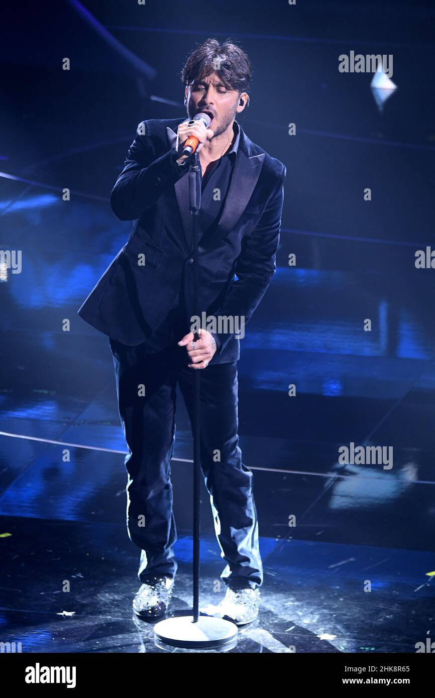 Sanremo, 72nd Italian Song Festival, Second Evening. Fabrizio Moro ...