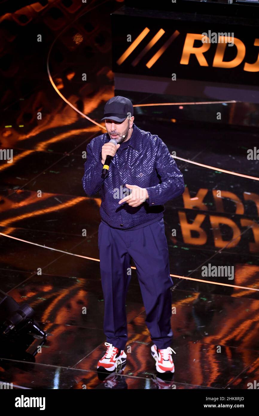 Sanremo, 72nd Italian Song Festival, Second Evening. Checco Zalone is ...