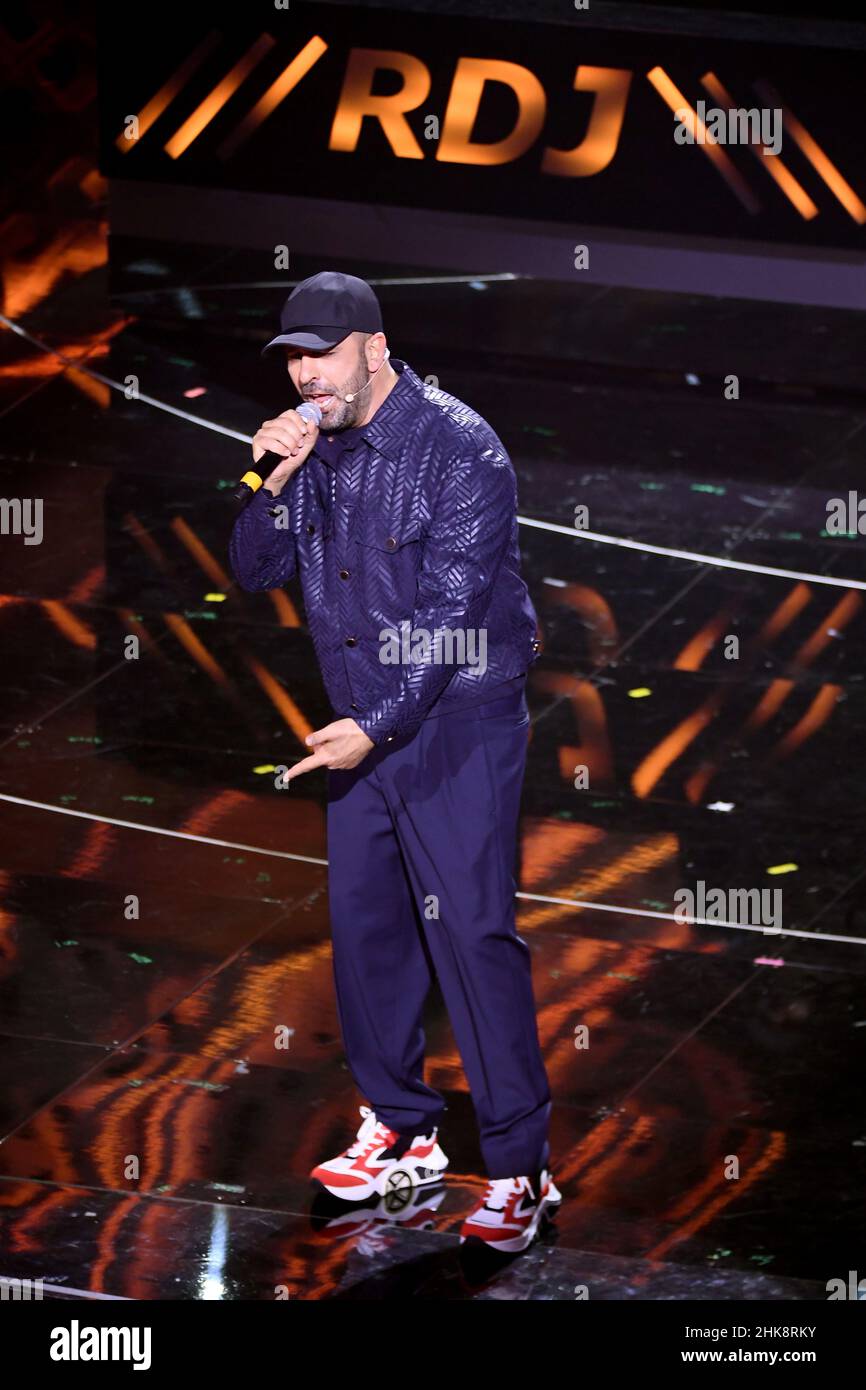 Sanremo, 72nd Italian Song Festival, Second Evening. Checco Zalone is ...