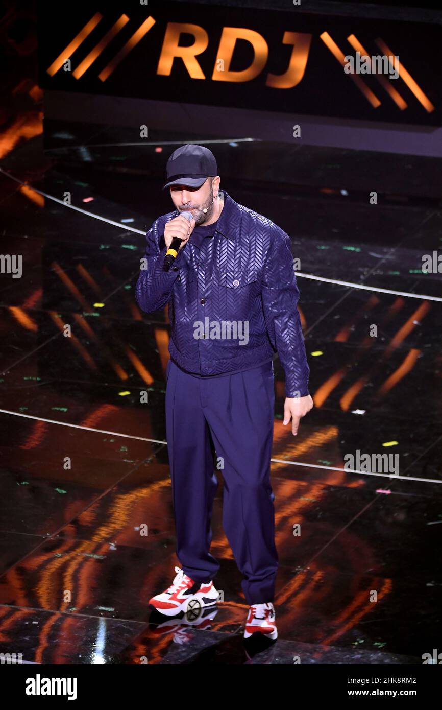 Sanremo, 72nd Italian Song Festival, Second Evening. Checco Zalone is ...