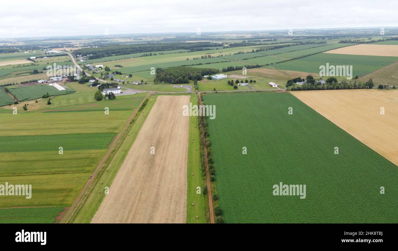 Pei Fields in Summer Arial Stock Photo - Alamy