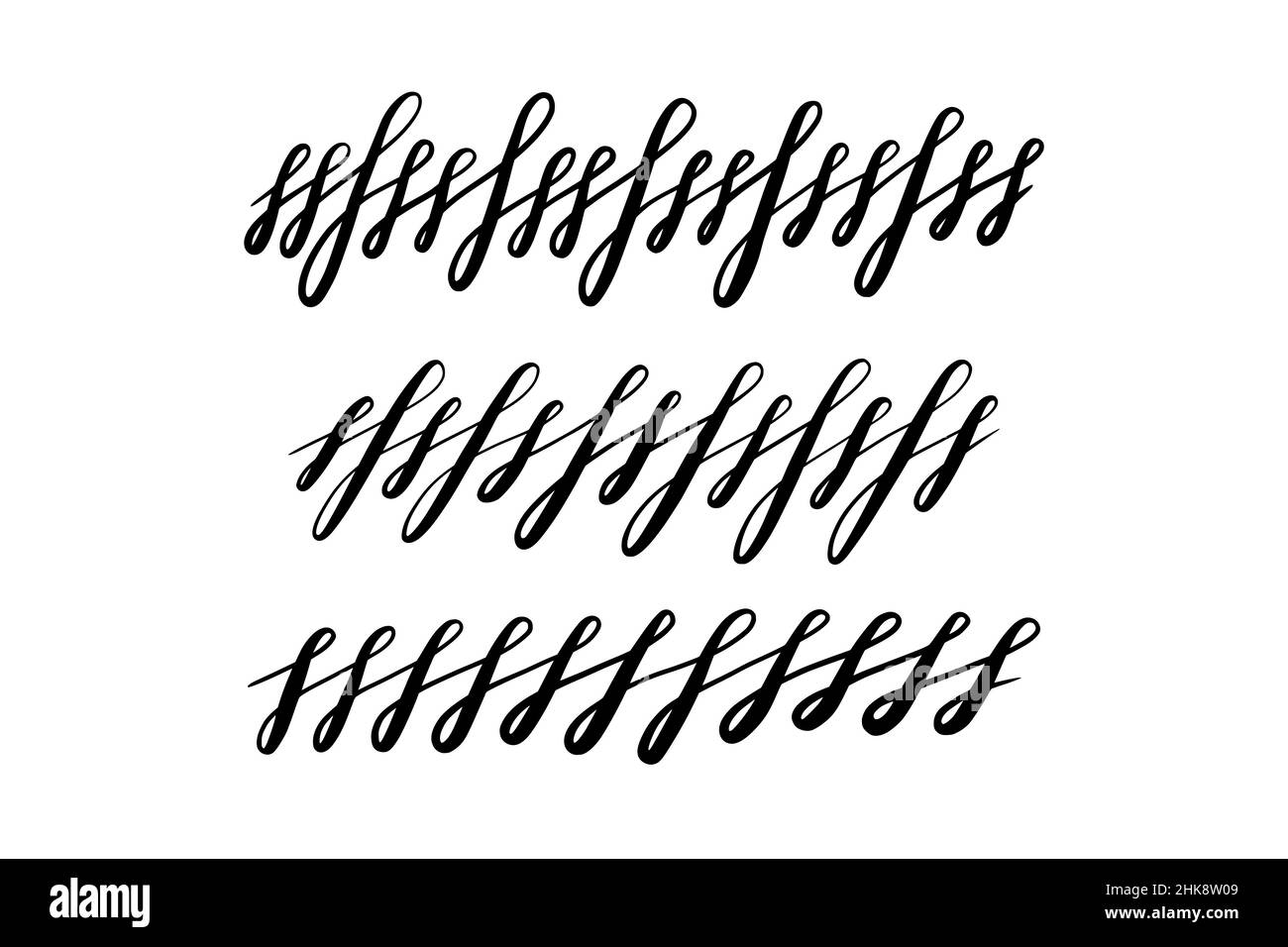Lettering squiggles and swirls. Set of hand drawn calligraphic swirls ...