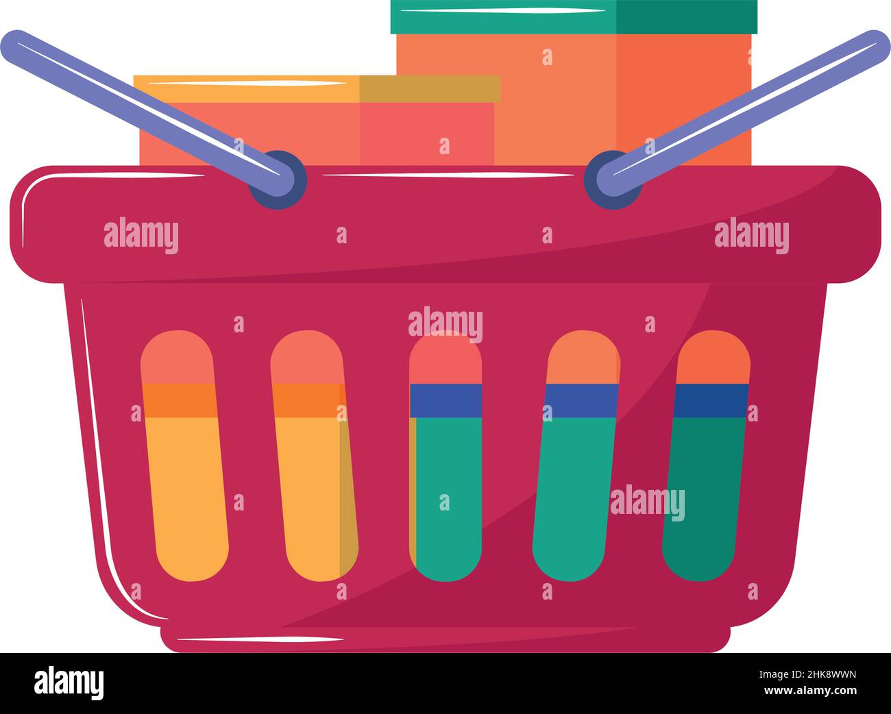 basket grocery purchase Stock Vector Image & Art - Alamy