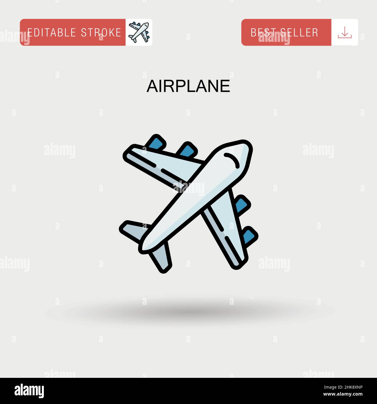 Airplane Simple vector icon Stock Vector Image & Art - Alamy