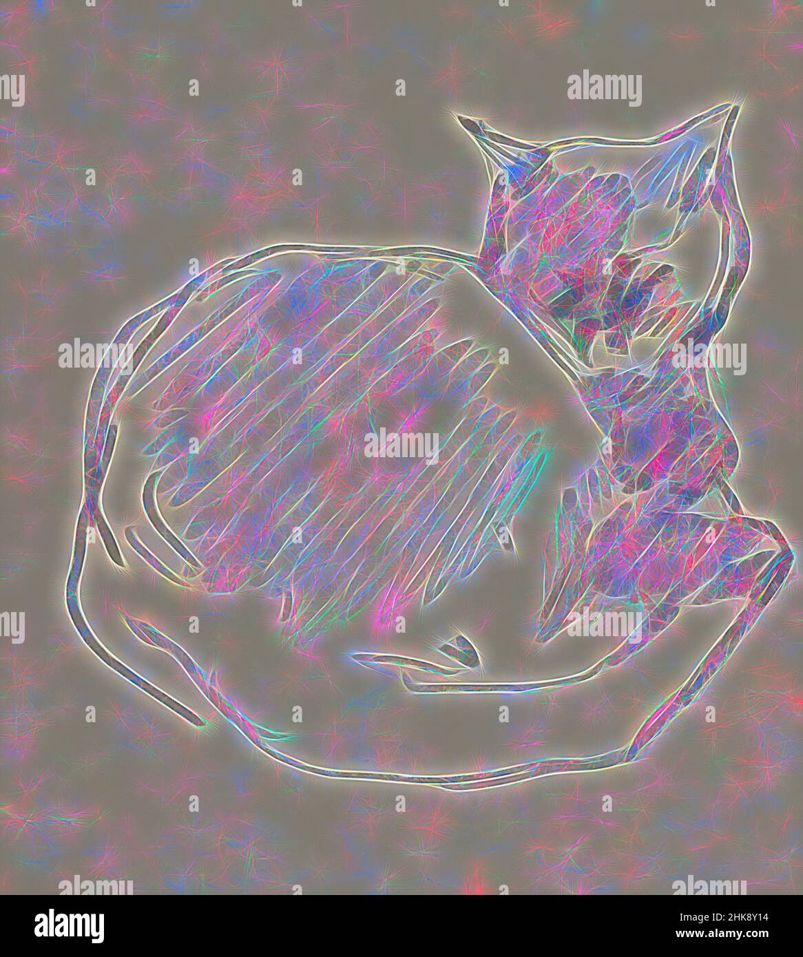 Inspired by Reclining cat, Reimagined by Artotop. Classic art ...